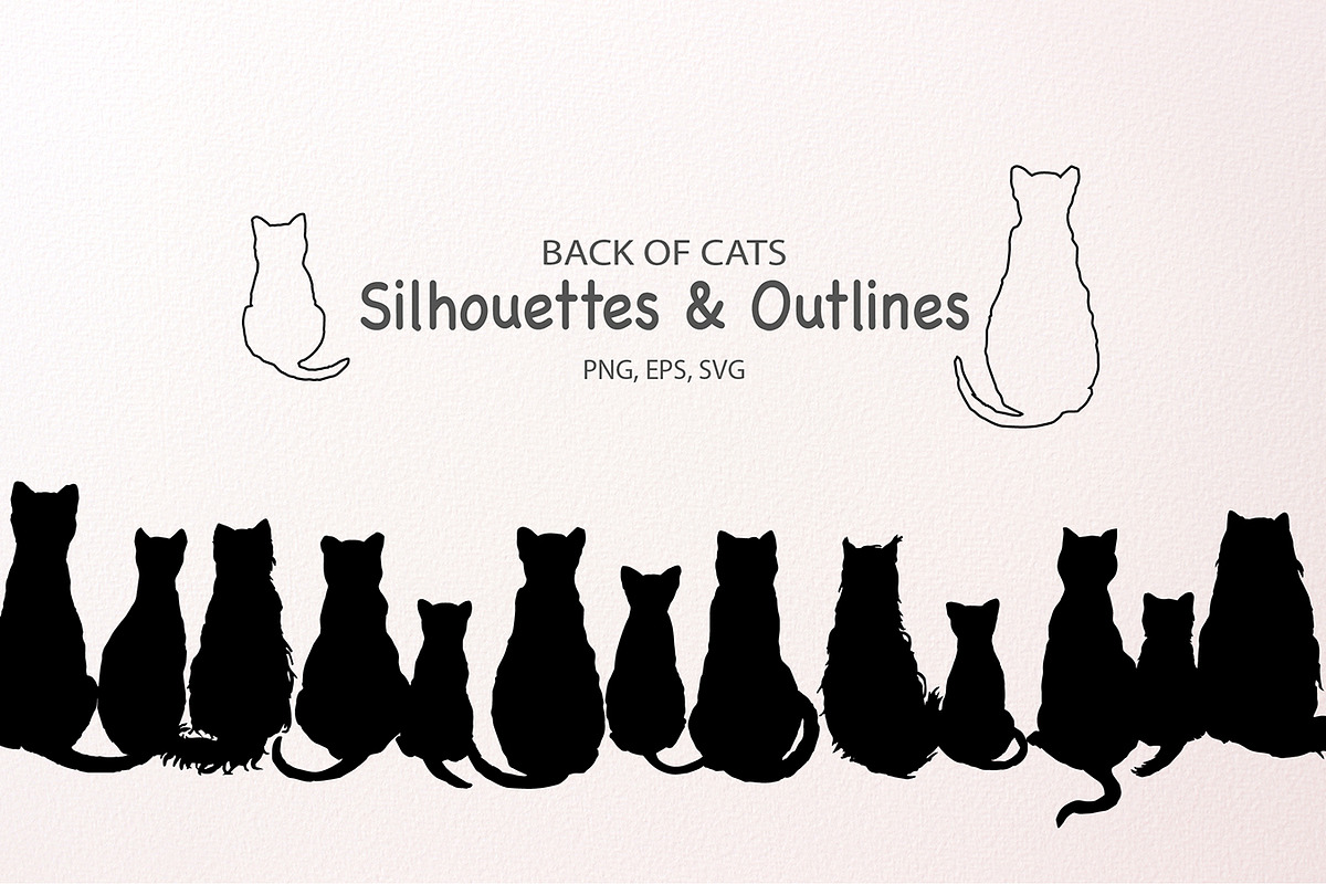 Cat back view SVG EPS, an Animal Illustration by Corner Croft ...