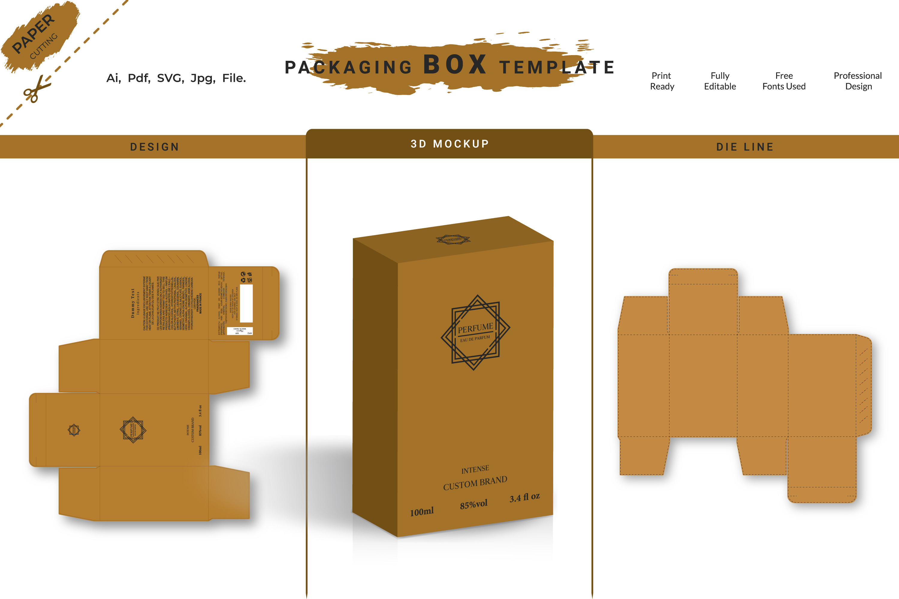 Die-cut 3D box template design, an Object Graphic by sumonuix ...