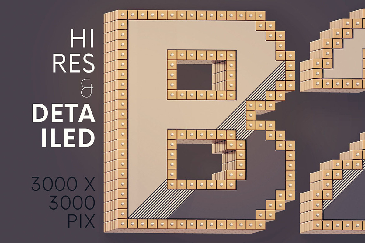 Pixel - 3D Lettering, a Graphic by MIIM | Creative Market