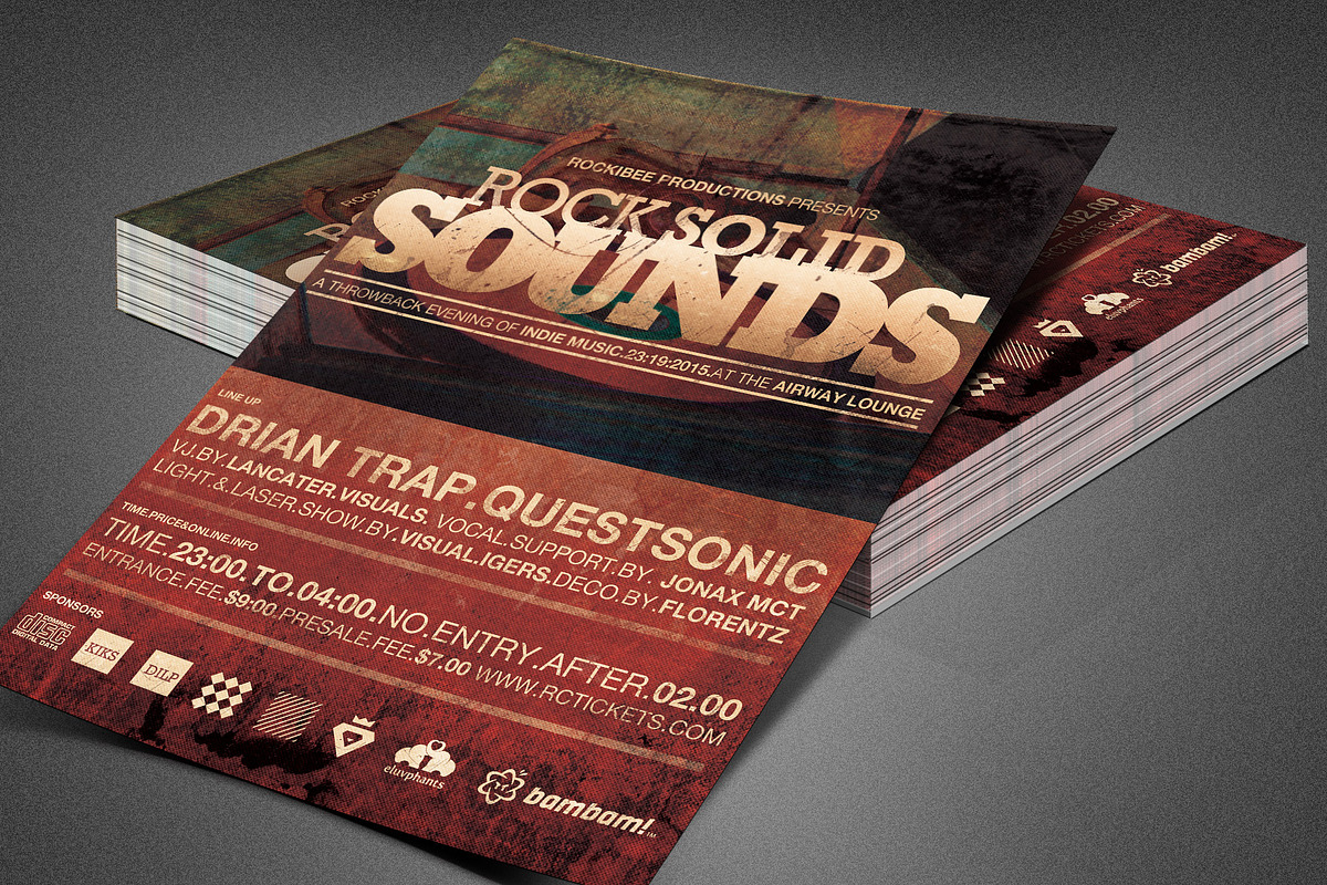 Rock Solid Sounds Flyer Template, a Flyer Template by loswl