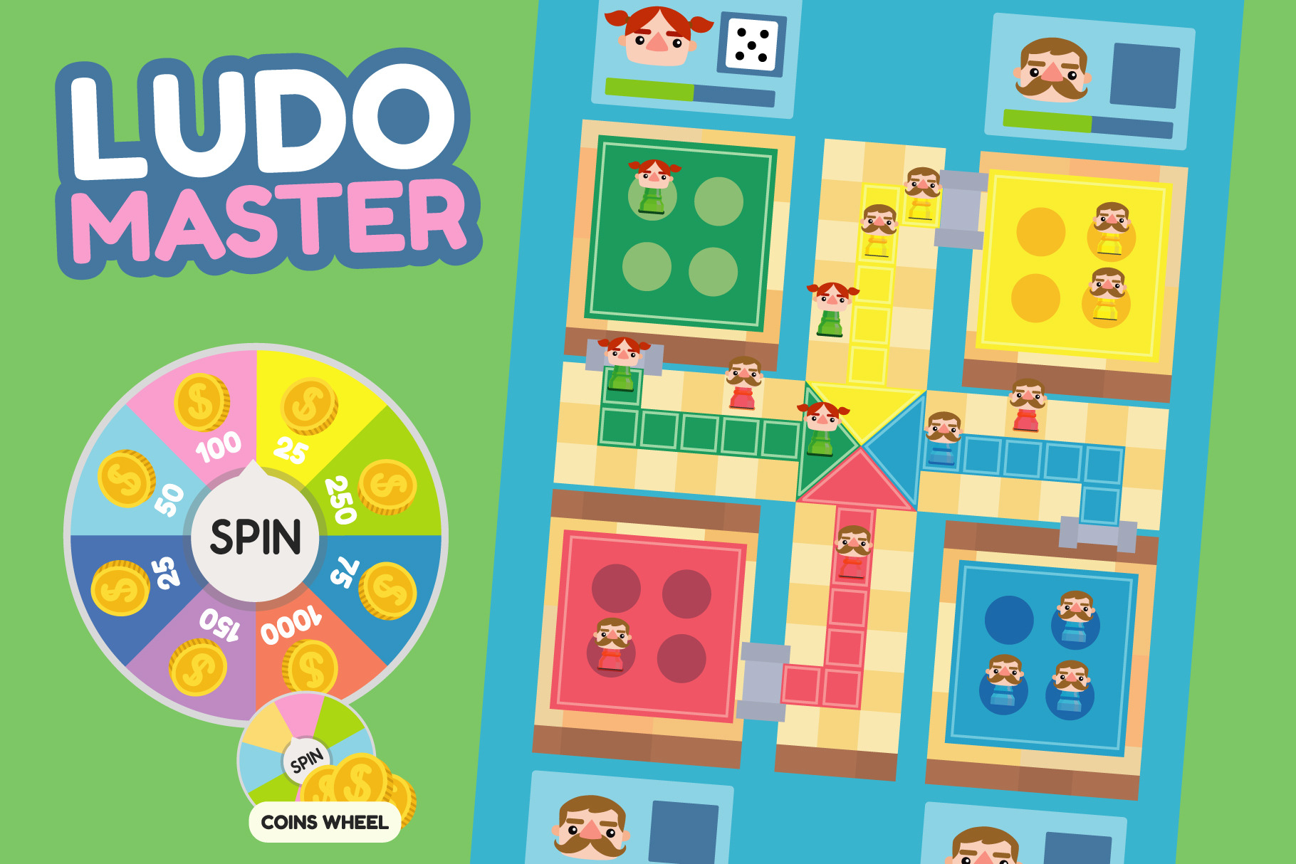 Ludo Game App Graphic Assets, an Illustration by DeLaGranSiete