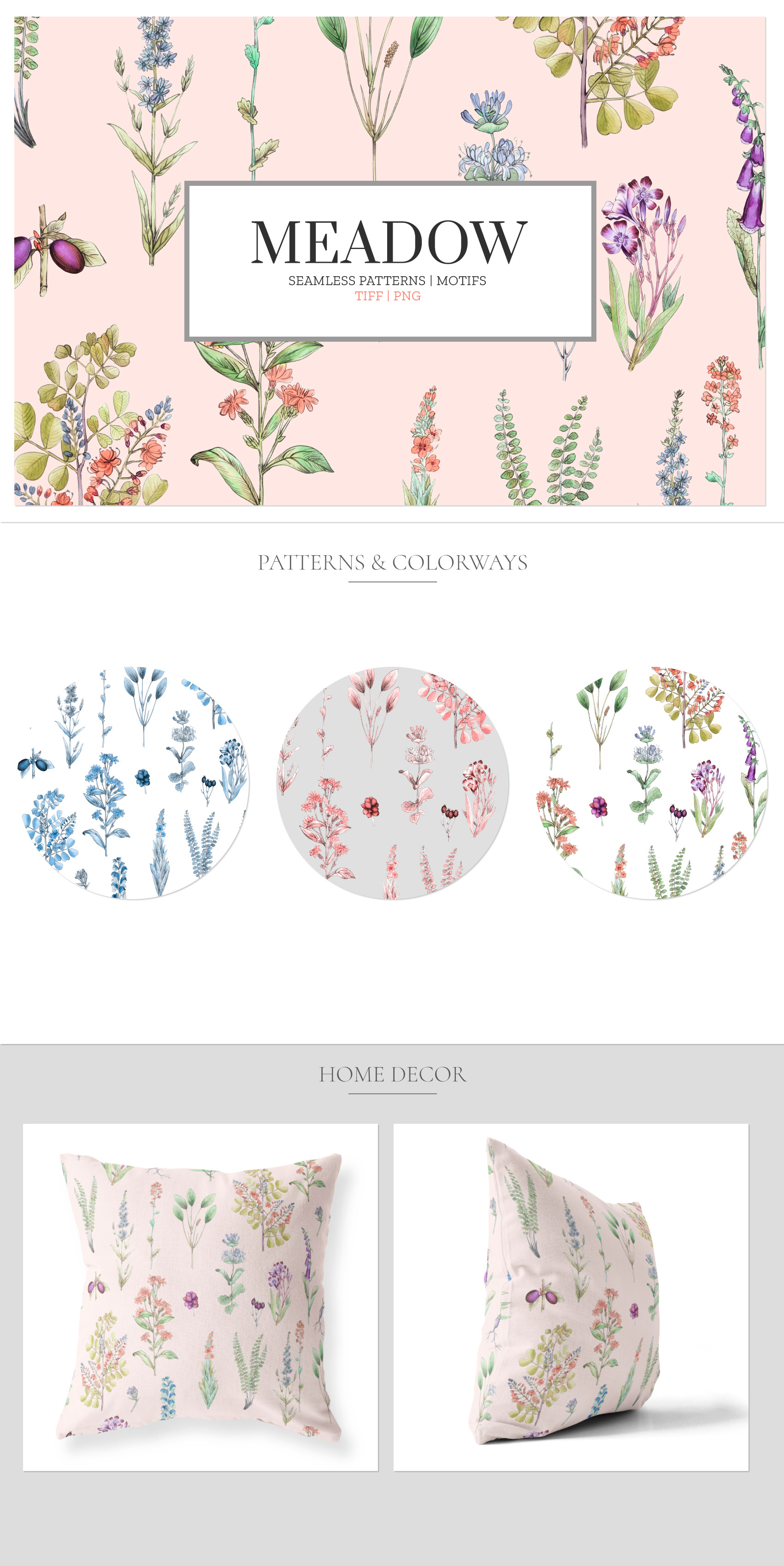 Meadow Seamless Patterns, a Pattern Graphic by Pink Linen