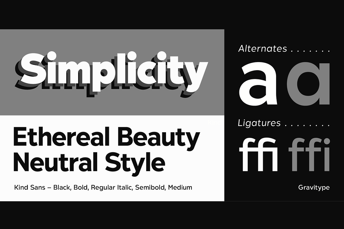 Kind Sans - Humanist Font Family, a Sans Serif Font by Gravitype