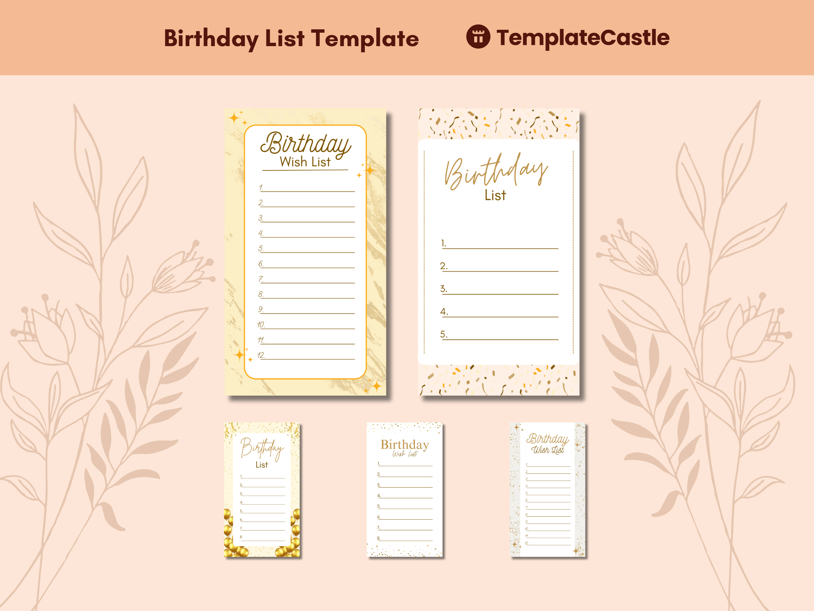 Happy Birthday List Templates Canva, a Templates & Theme by ...