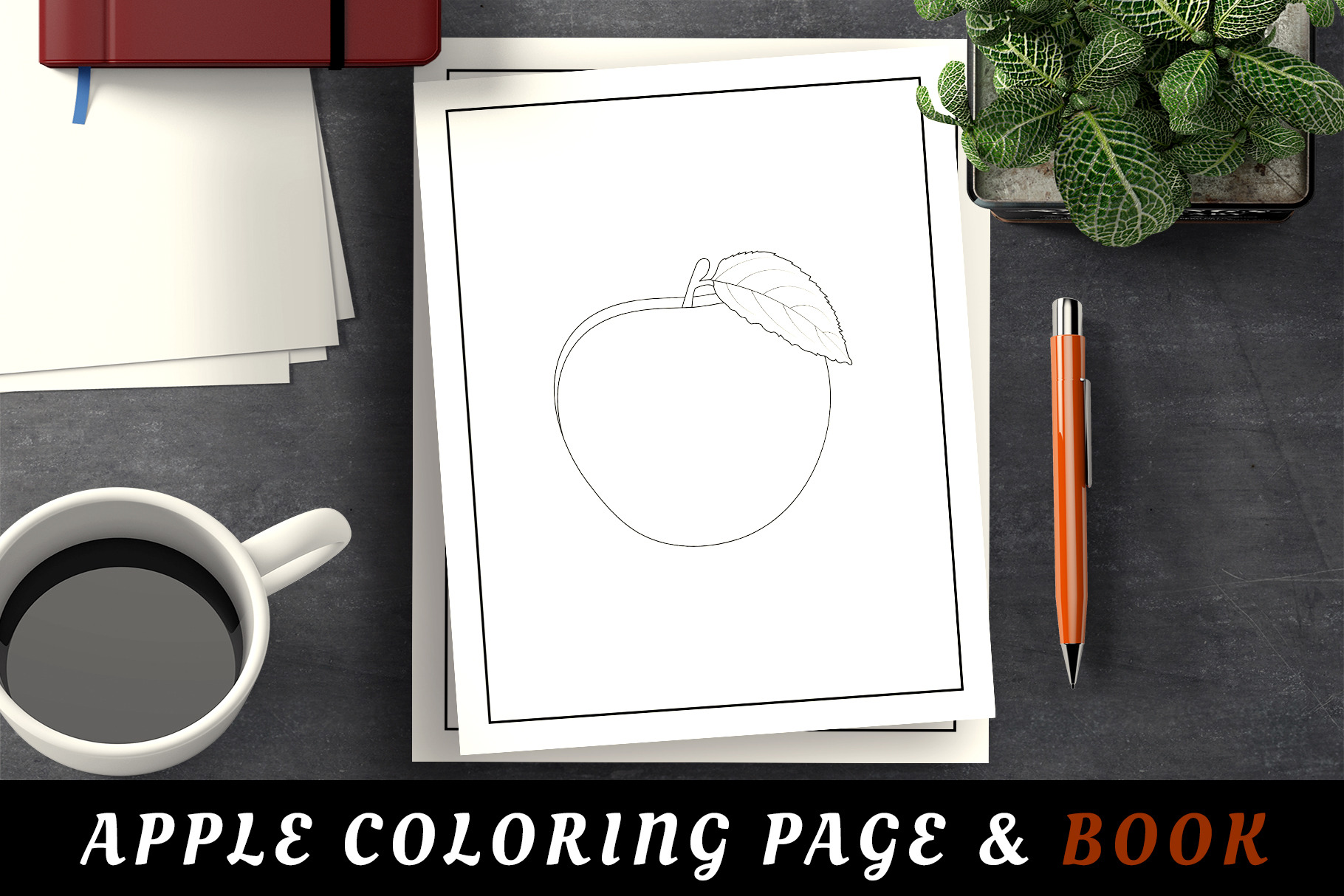 Apple Fruits Coloring Page For Kids, a Food Illustration by Graphic ...