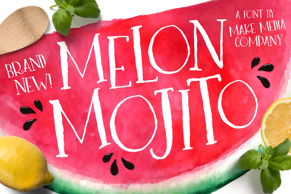 Melon Mojito Font + Vectors, a Font by Callie Rian & Co.