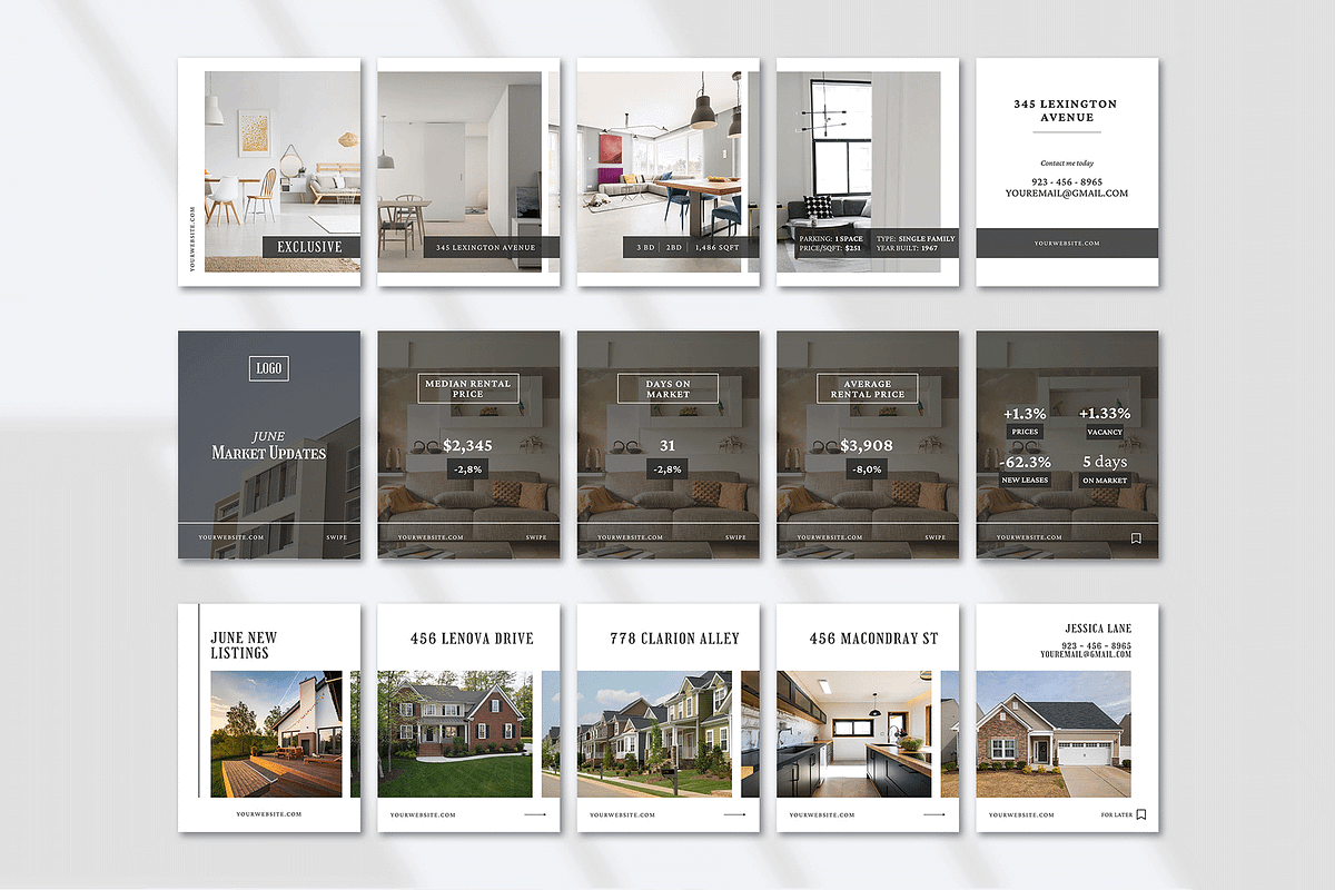 Real Estate Carousel Instagram, a Social Media Template by Kseniia_Design