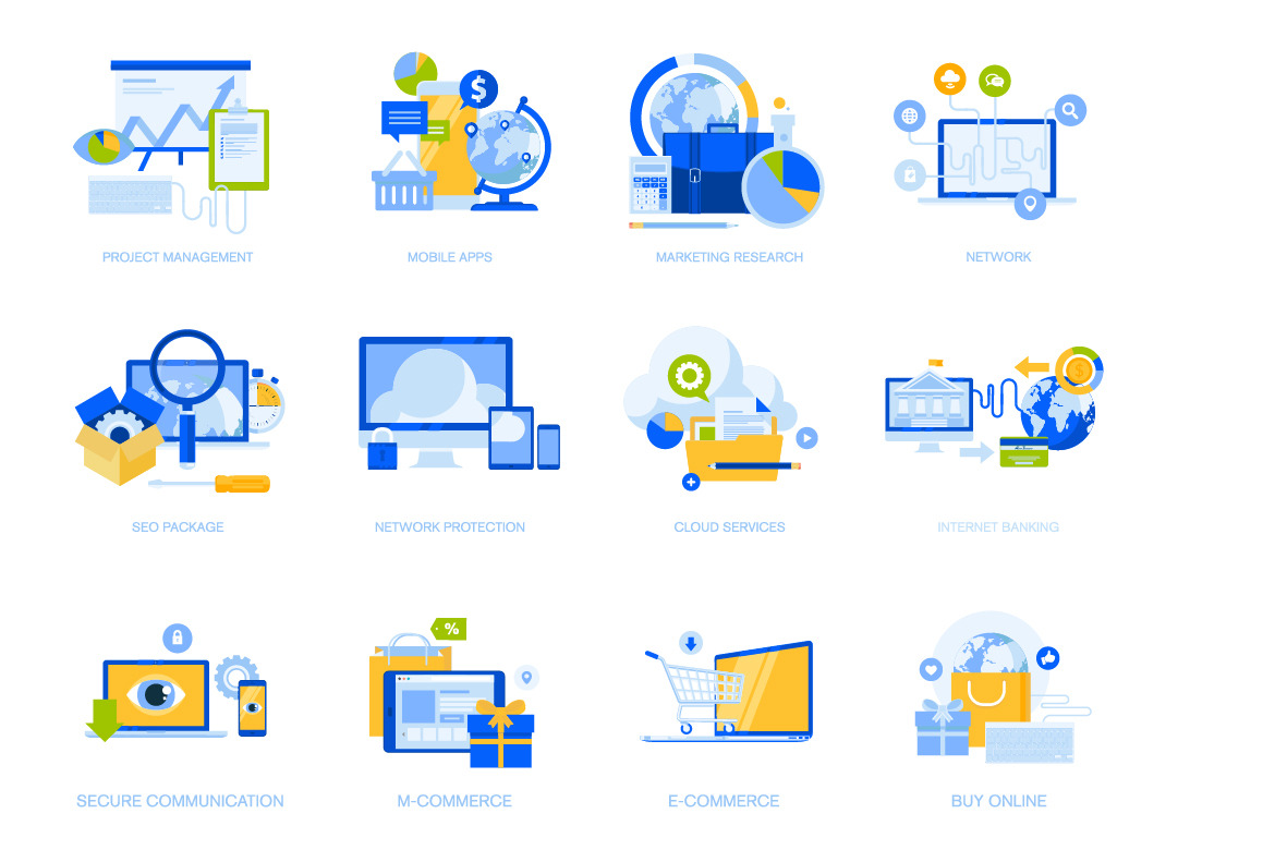 Flat design concept icons collection, an Icon by PureSolution ...