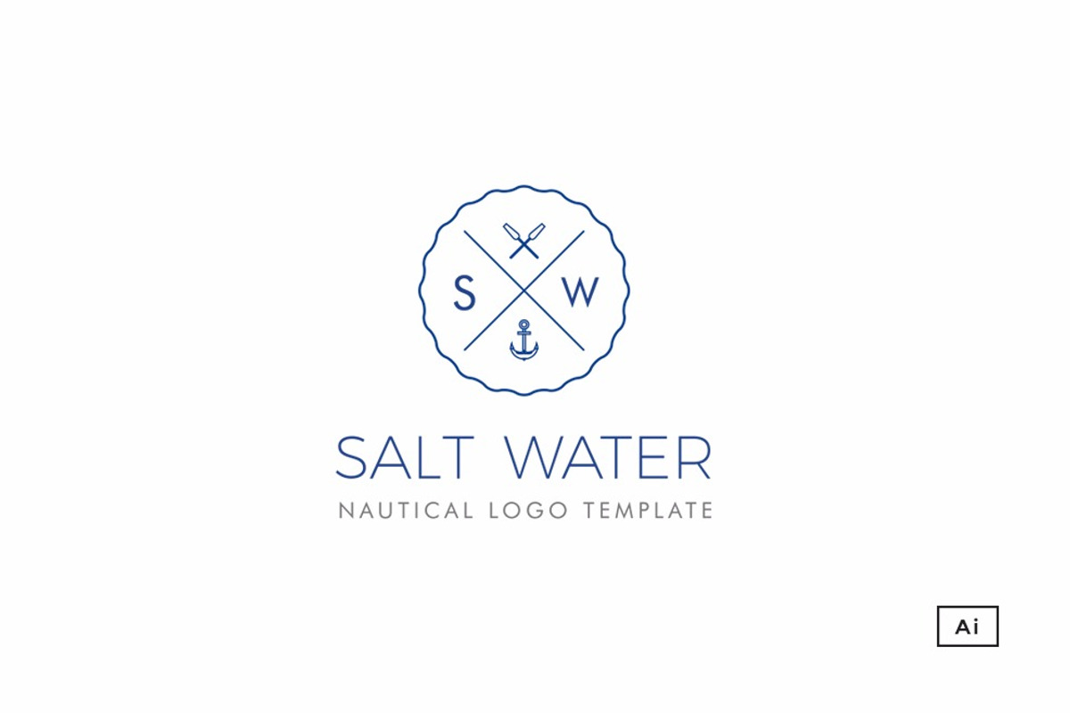 Salt Water Nautical Logo Template, a Branding & Logo Template by Human ...
