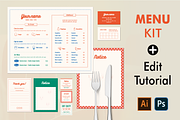Vintage Menu Kit with Tutorial