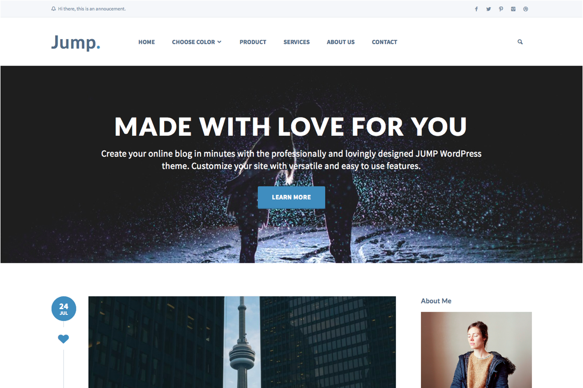 Jump - Blog WordPress Theme, a WordPress Template by Malvouz | Creative ...