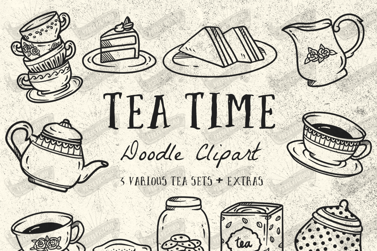 Doodle Tea Time Clip Art, an Object Graphic by Ladle&co.
