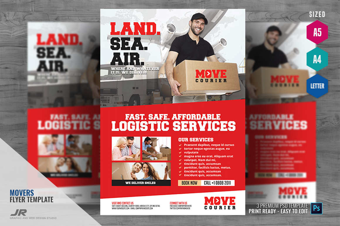 Main Logistic Freight Services Flyer, a Flyer Template by PSDPixel