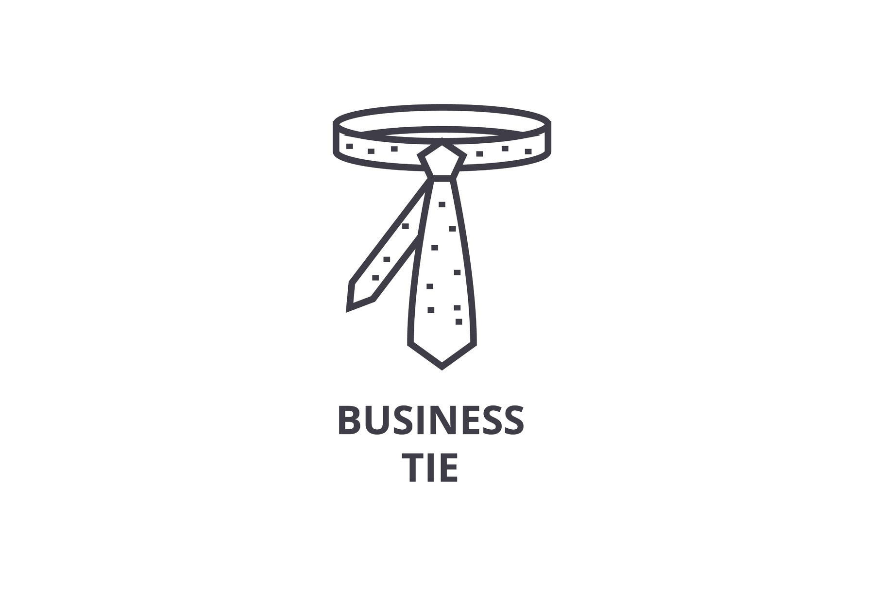 business tie line icon, outline sign, linear symbol, vector, flat ...