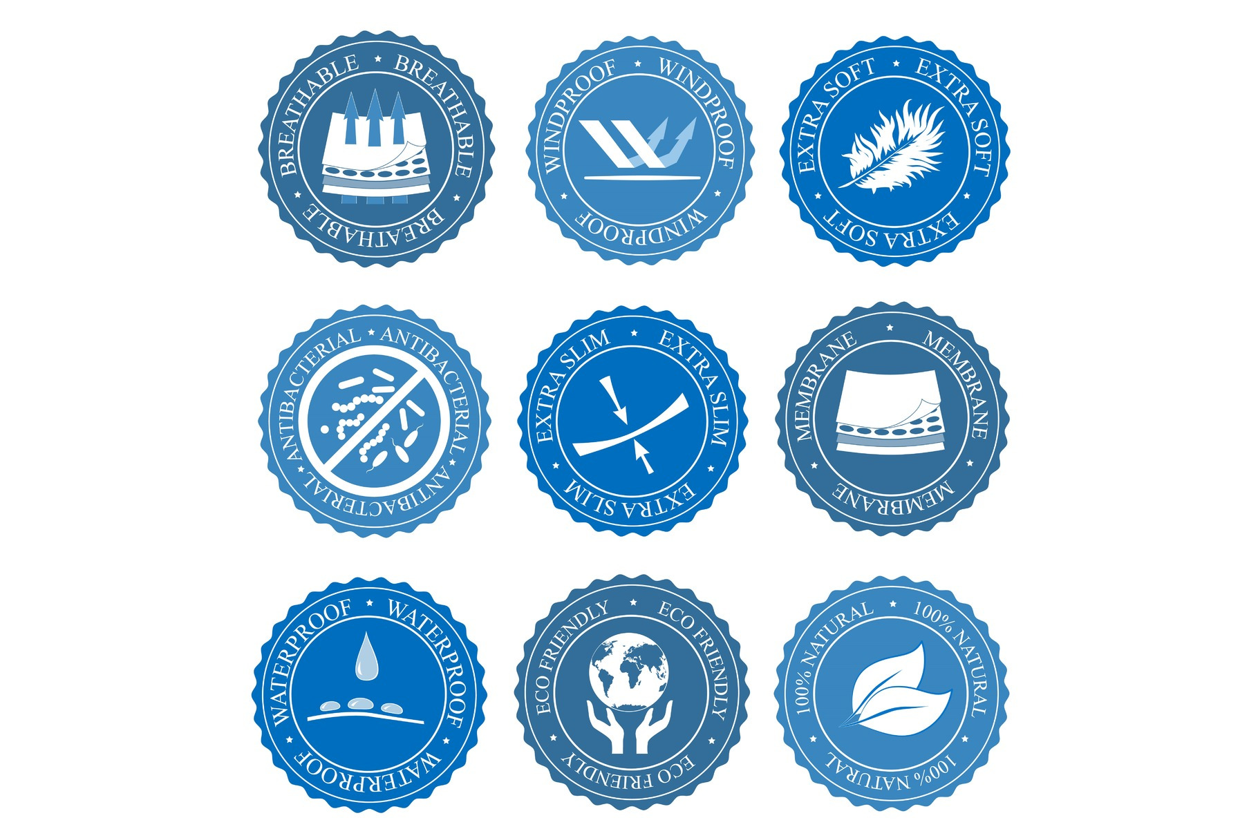 Icons set of fabric features., a Work Illustration by Toltemara