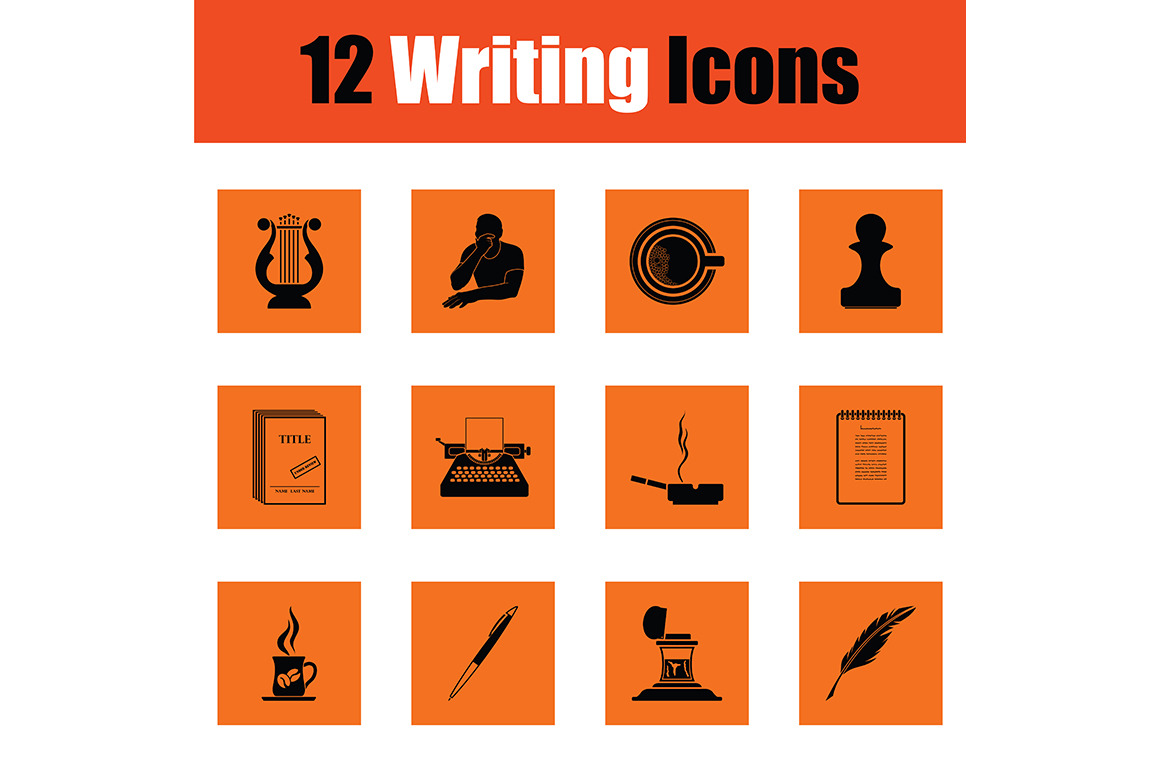 Set of writing icons, an Icon by Pavel Vectors