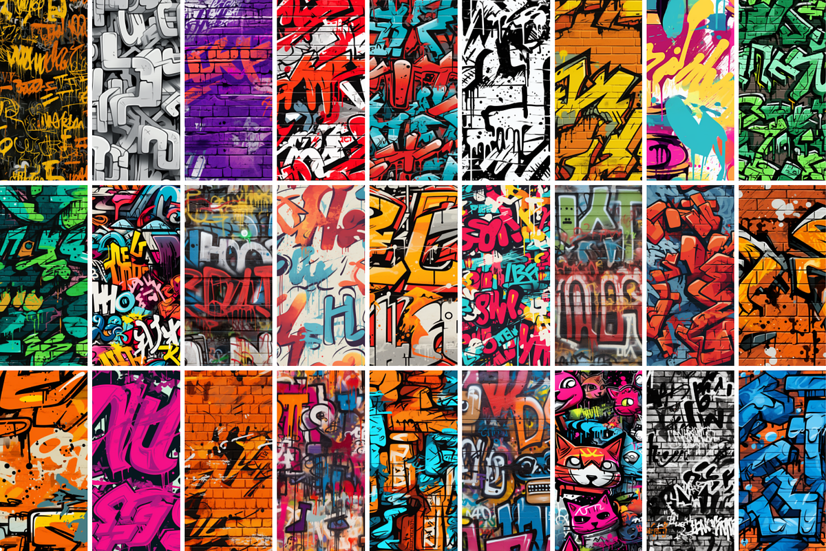 100 GRAFFITI seamless patterns, a Pattern Graphic by mkStudioLab