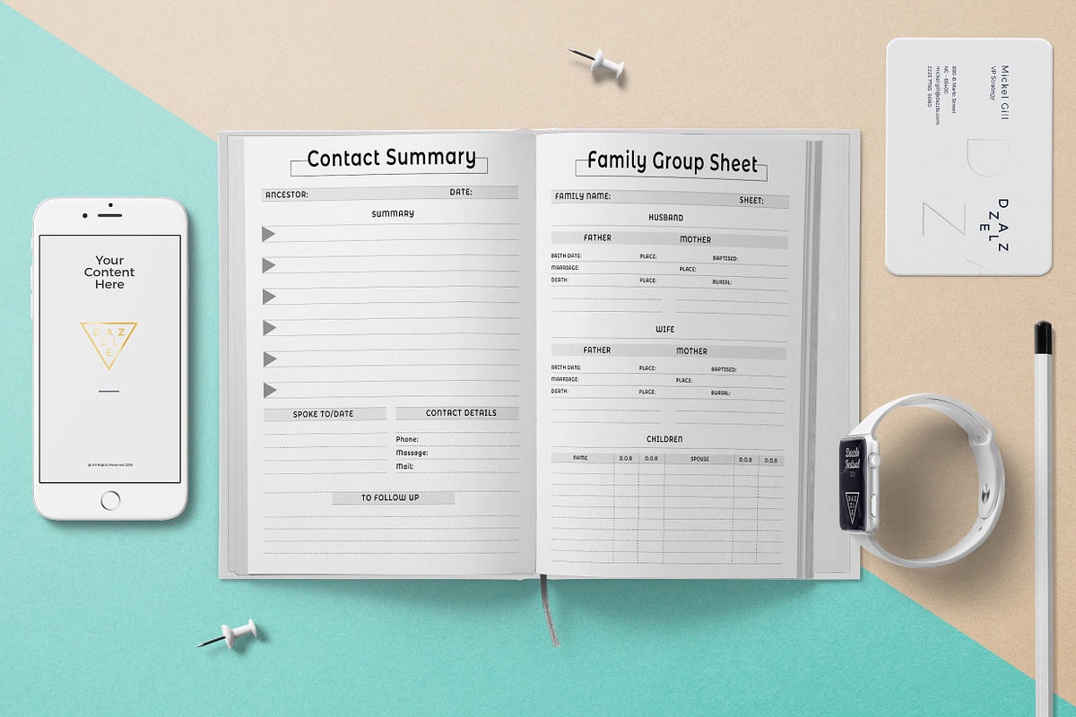 Genealogy Workbook Organizer Family, a Stationery Template by obayes