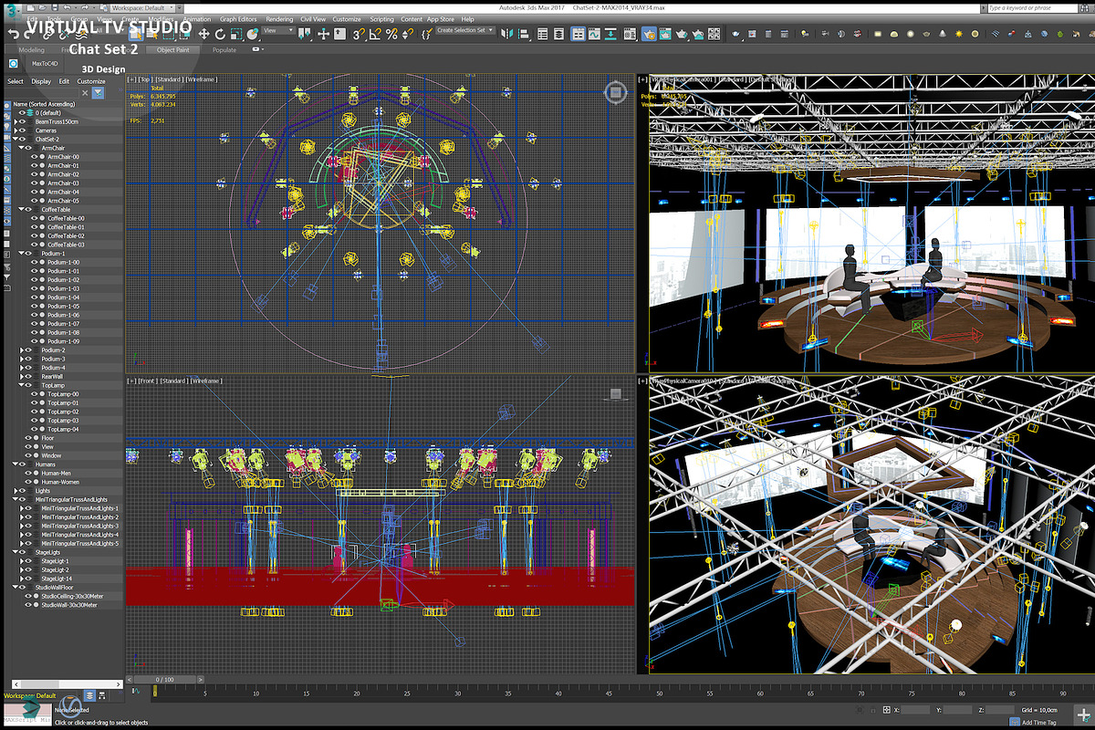 Virtual TV Studio Chat Set 2
