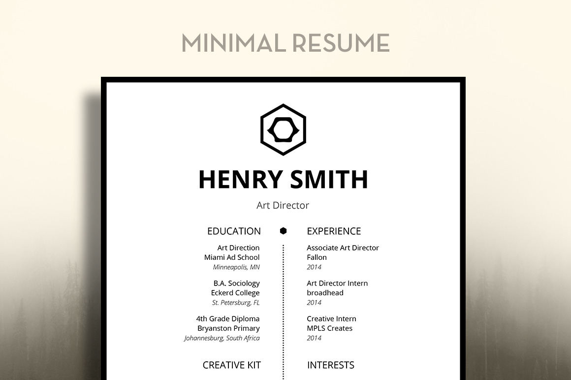 Minimal Resume, a Resume Template by Ushaka Studios