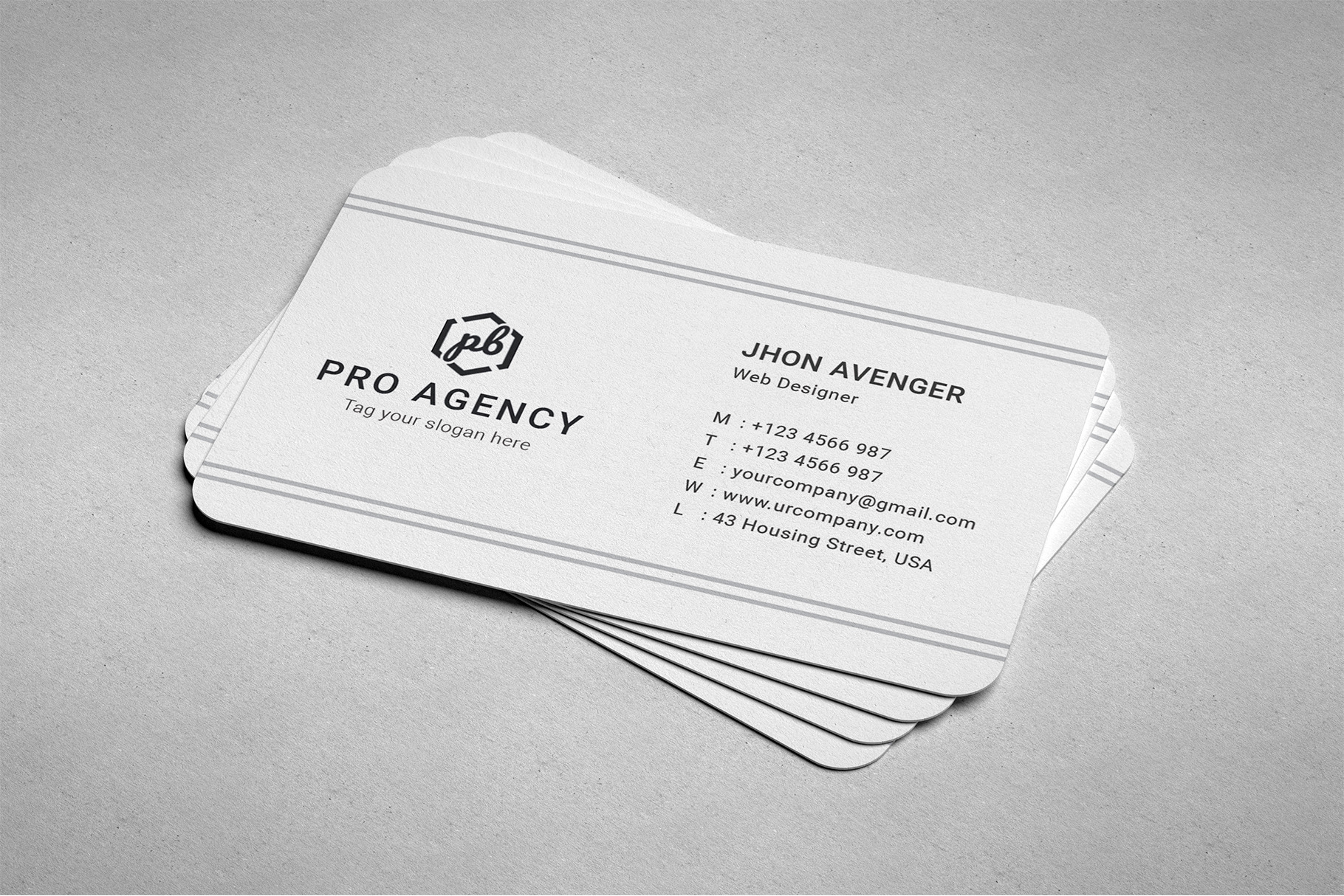 Pro-Agency Business Card, a Business Card Template by graphicsunday