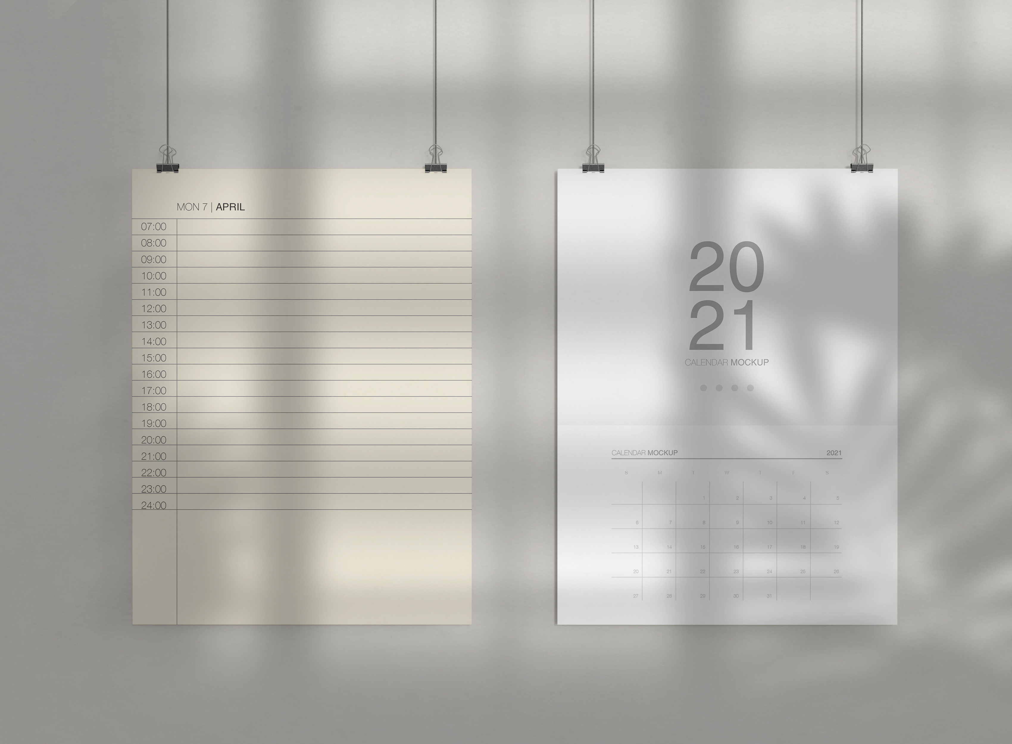 Calendar Mockup Hanging on Wall, a Product Mockup by Mego-studio