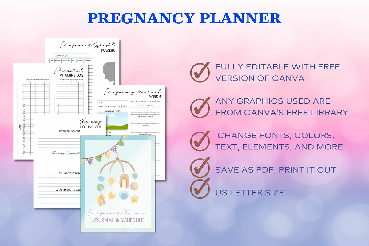 Editable Pregnancy Planner Bundle