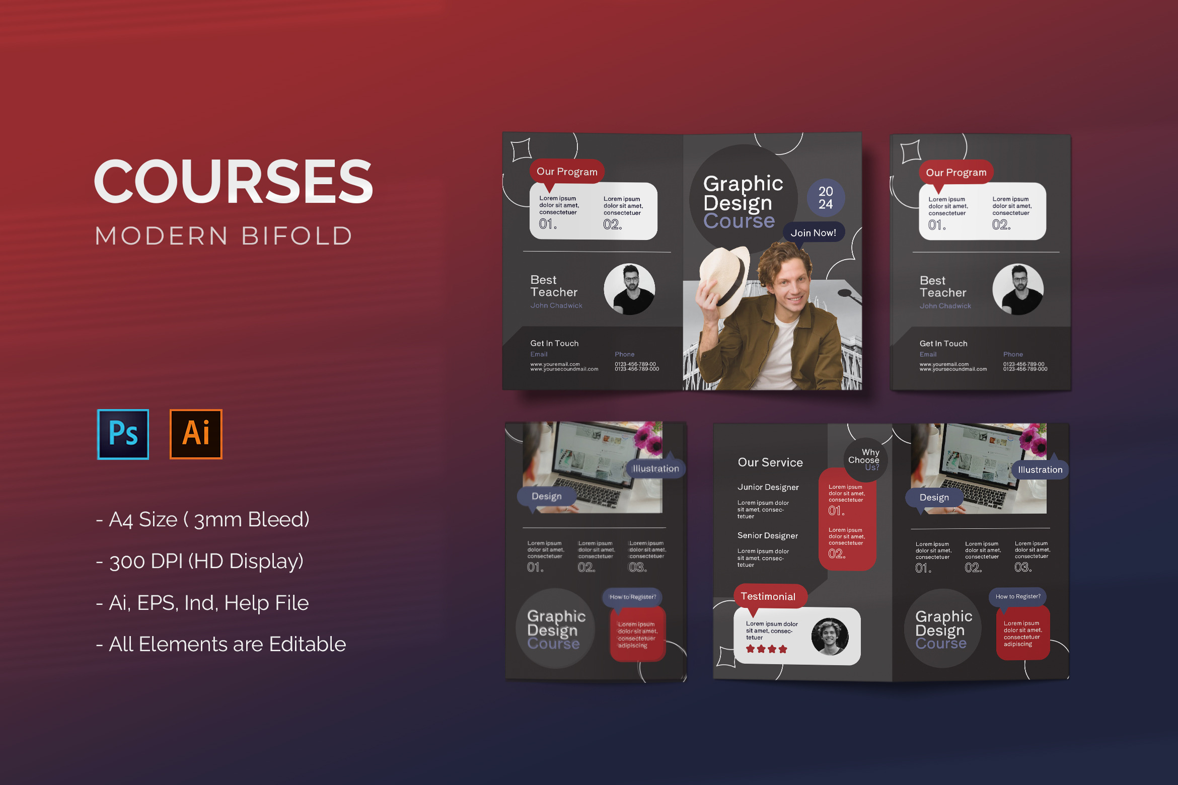 Courses - Bifold Brochure, a Brochure Template by StreaksideStd