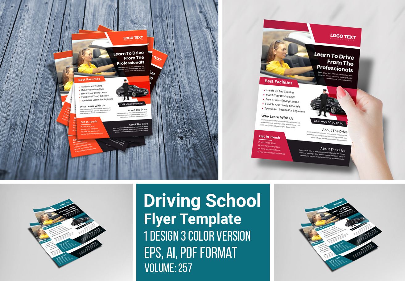 Creative Driving School Flyer, a Flyer Template by MRI STUDIO