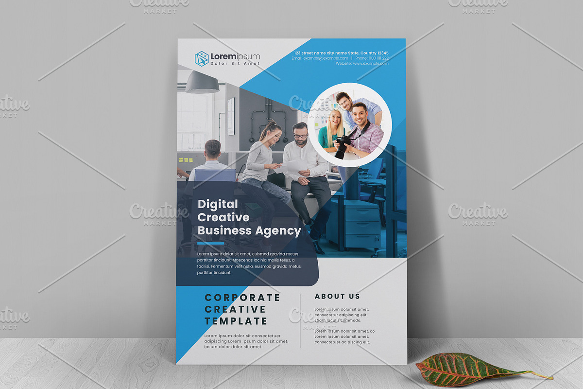 Blue Business Flyer Template, a Flyer Template by Cristal Pioneer