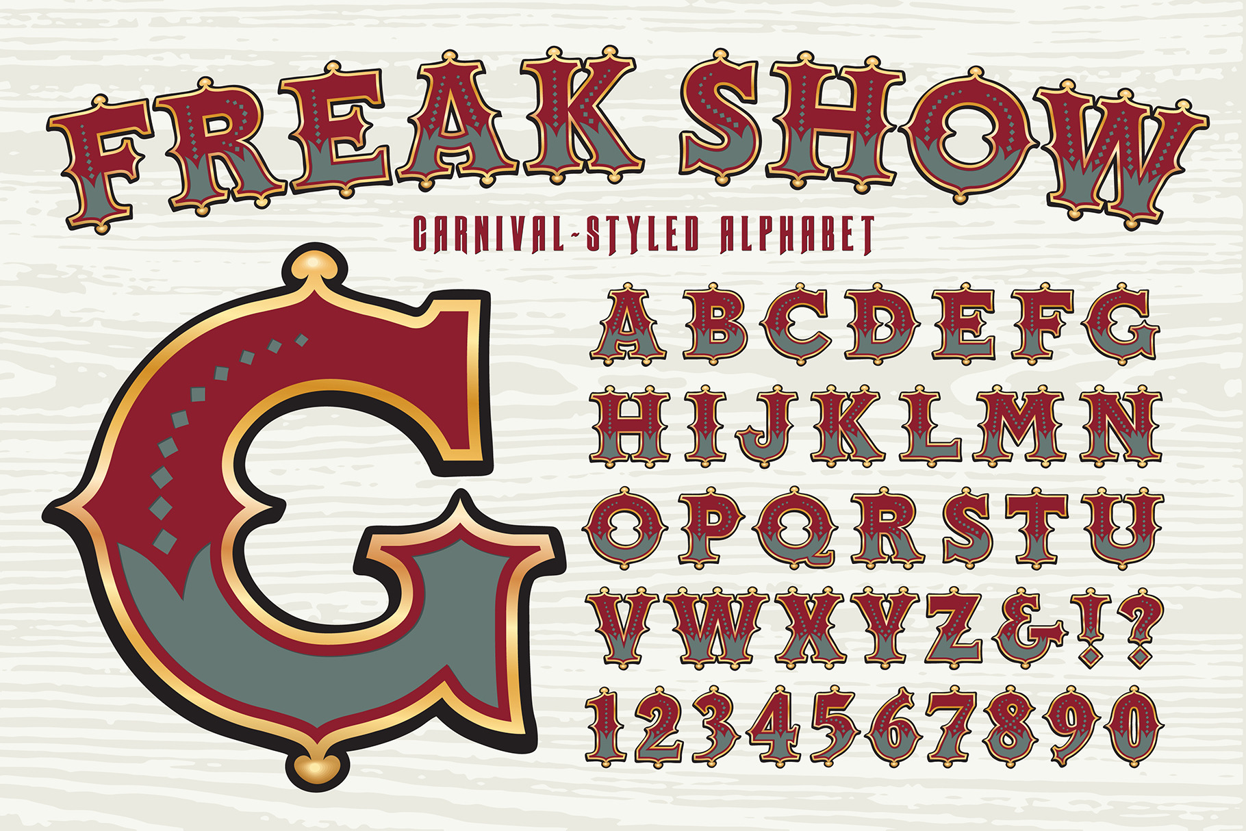 Freak Show Alphabet, an Object Graphic by Mysterylab Designs