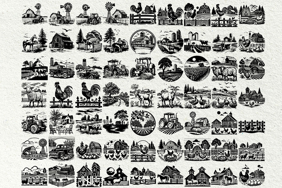Farm Scene SVG Bundle, an Animal Illustration by DENIDigitalArtSudio