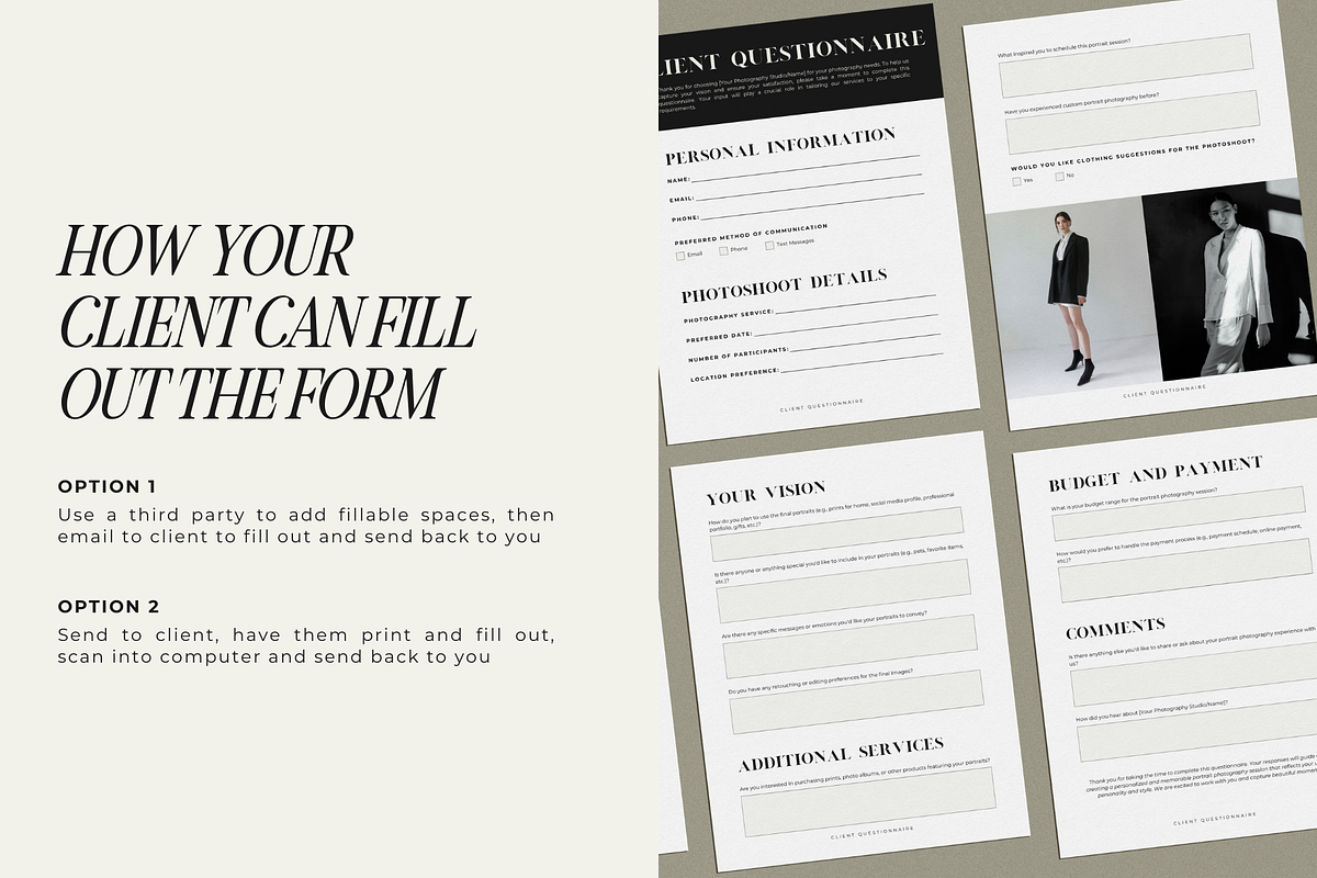 Photography Client Questionnaire