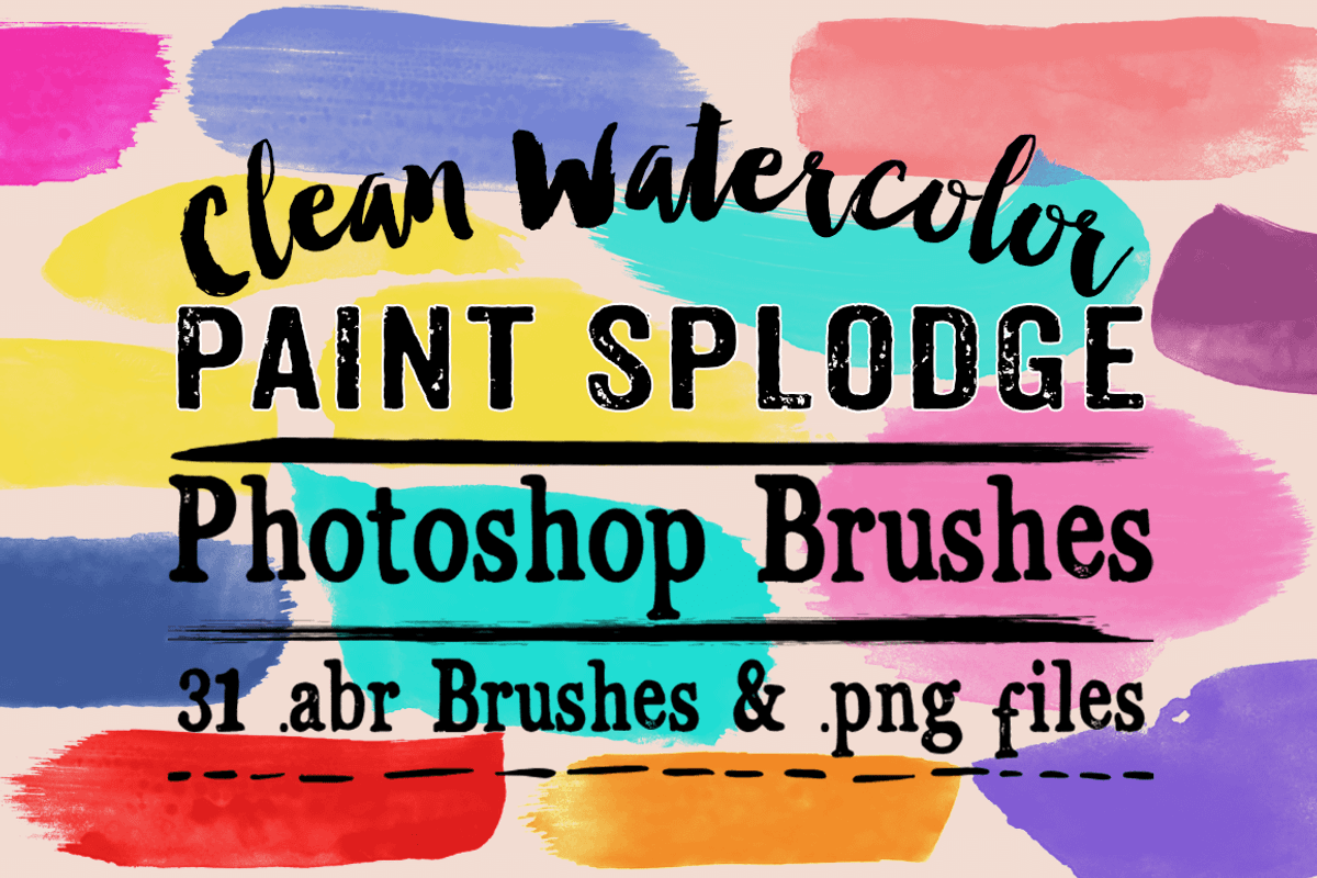 Clean Watercolor Splodges PS Brushes, a Brush Add-On by Clikchic Designs
