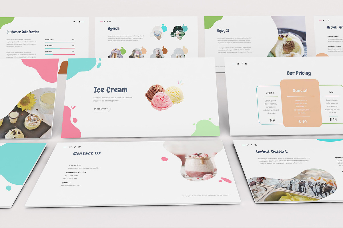 Ice Cream Powerpoint Template, a Presentation Template by Formatika ...