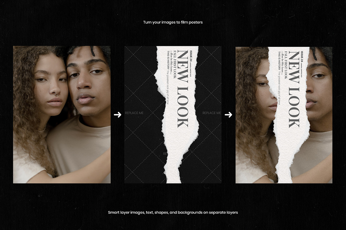 Torn Paper Magazine & Posters, a Social Media Template by Pixflow