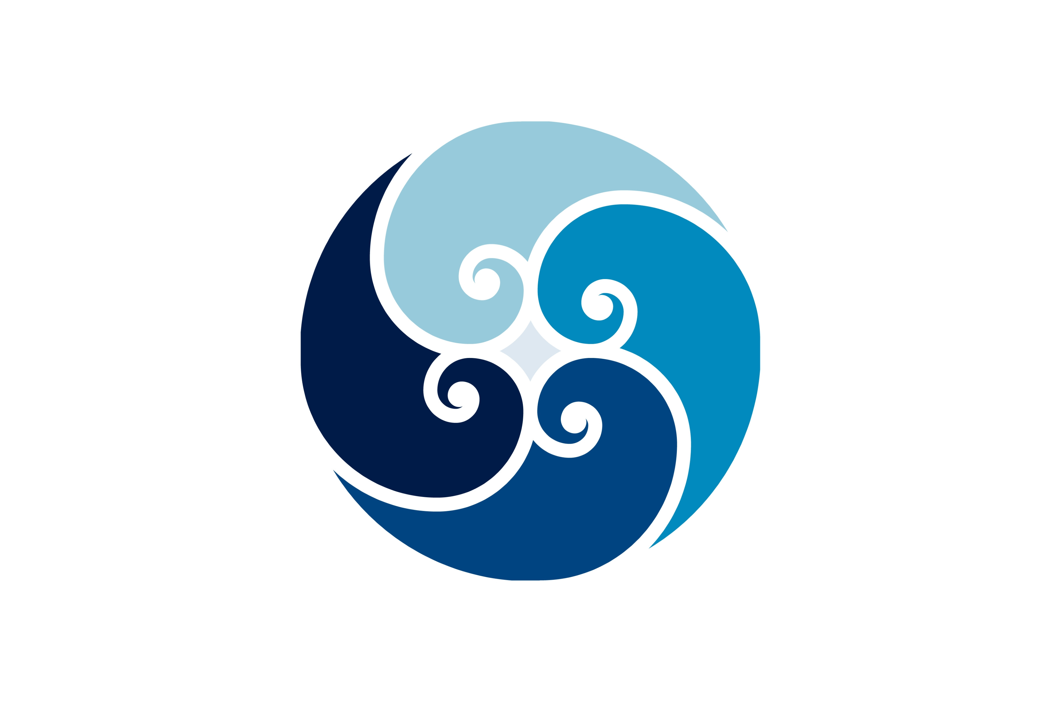 Wave logo. Vector round aqua swirl, a Work Illustration by COLORFUL