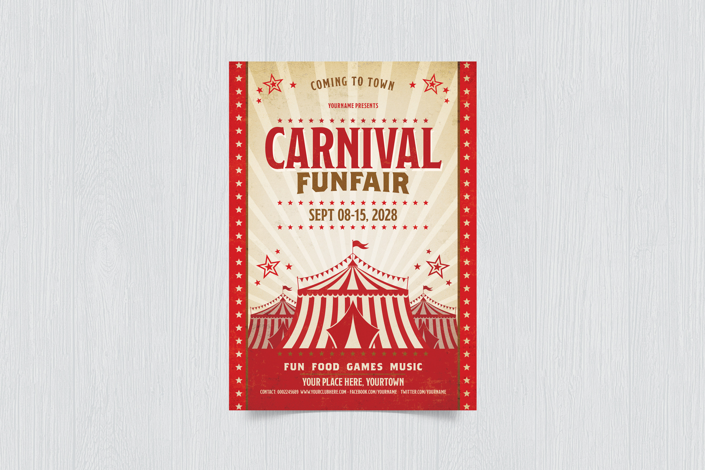 Carnival & Fun Fair Flyer Poster, a Print Template by DesignWorkz ...