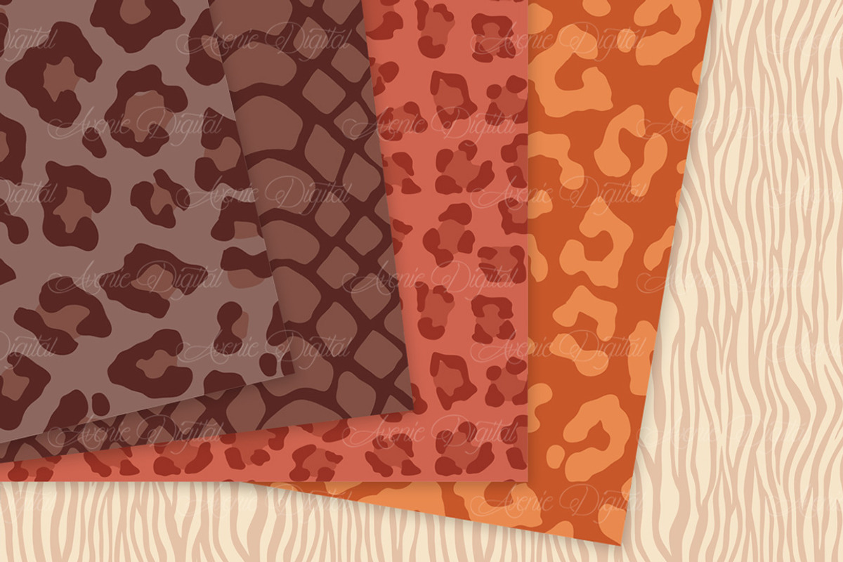 Fall Animal Prints Digital Paper, a Texture Graphic by Avenie Digital