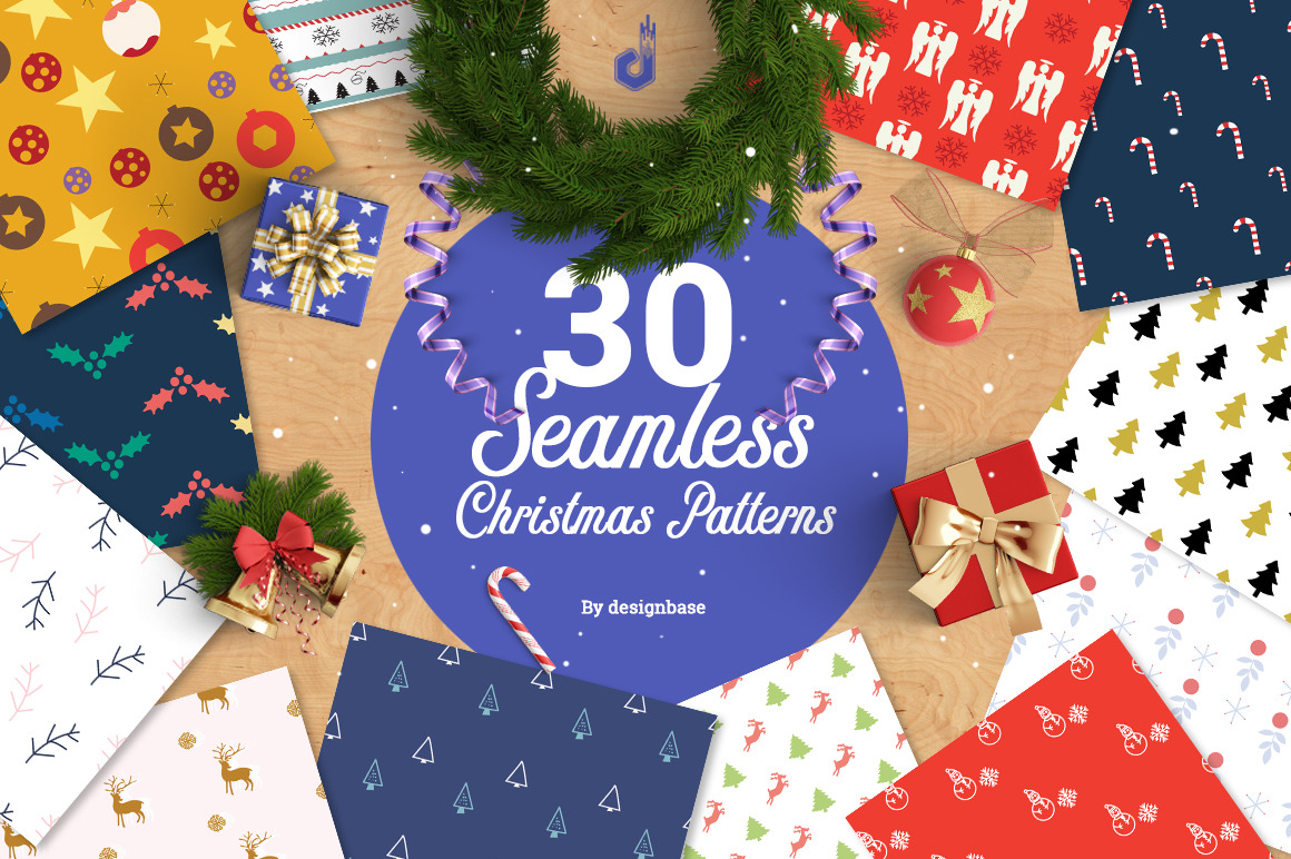 30 Seamless Christmas Patterns, a Pattern Graphic by Designbase ...
