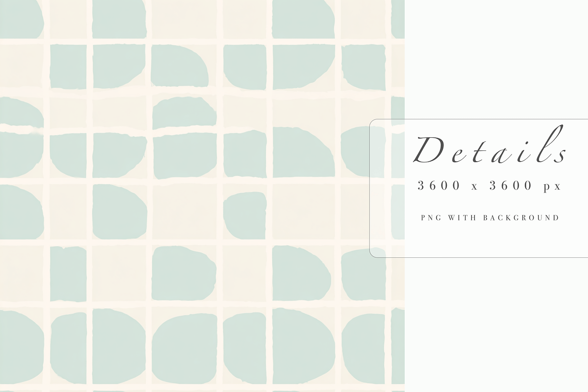 Mint Geometric Seamless Pattern PNG