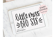Little Miss Big Sis SVG, a Graphic by Rebecca Lane Graphics