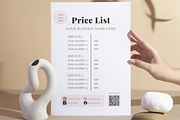 Price List Worksheet Template, a Print Template by Digital By Nikoleta