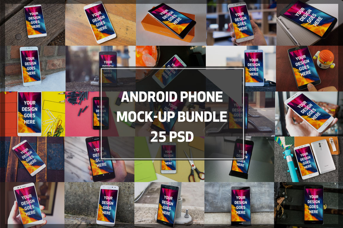 Android Phone Mock-up Bundle#2, an Android Mockup by vraiana