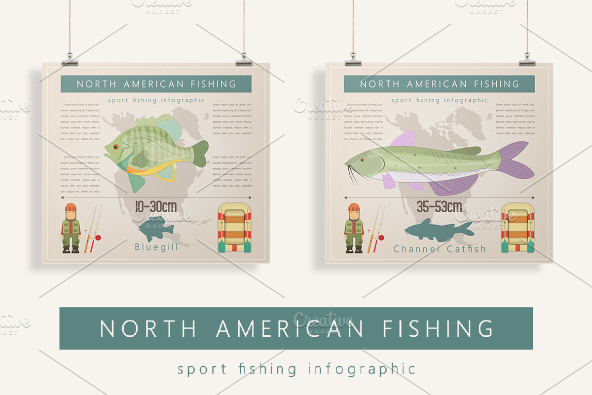 Set of Fishing Infographic Posters, an Illustration by ELFIVETROV DESIGN