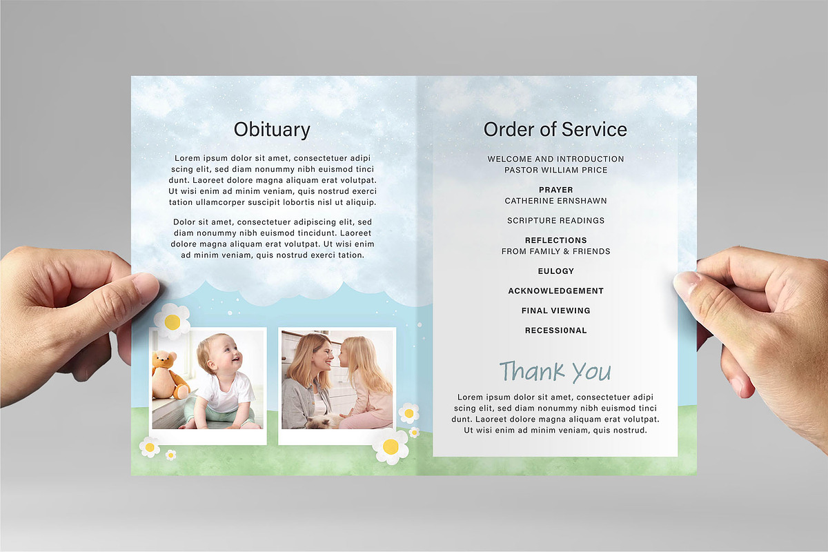Child Baby Funeral Program, a Flyer Template by BrandPacks