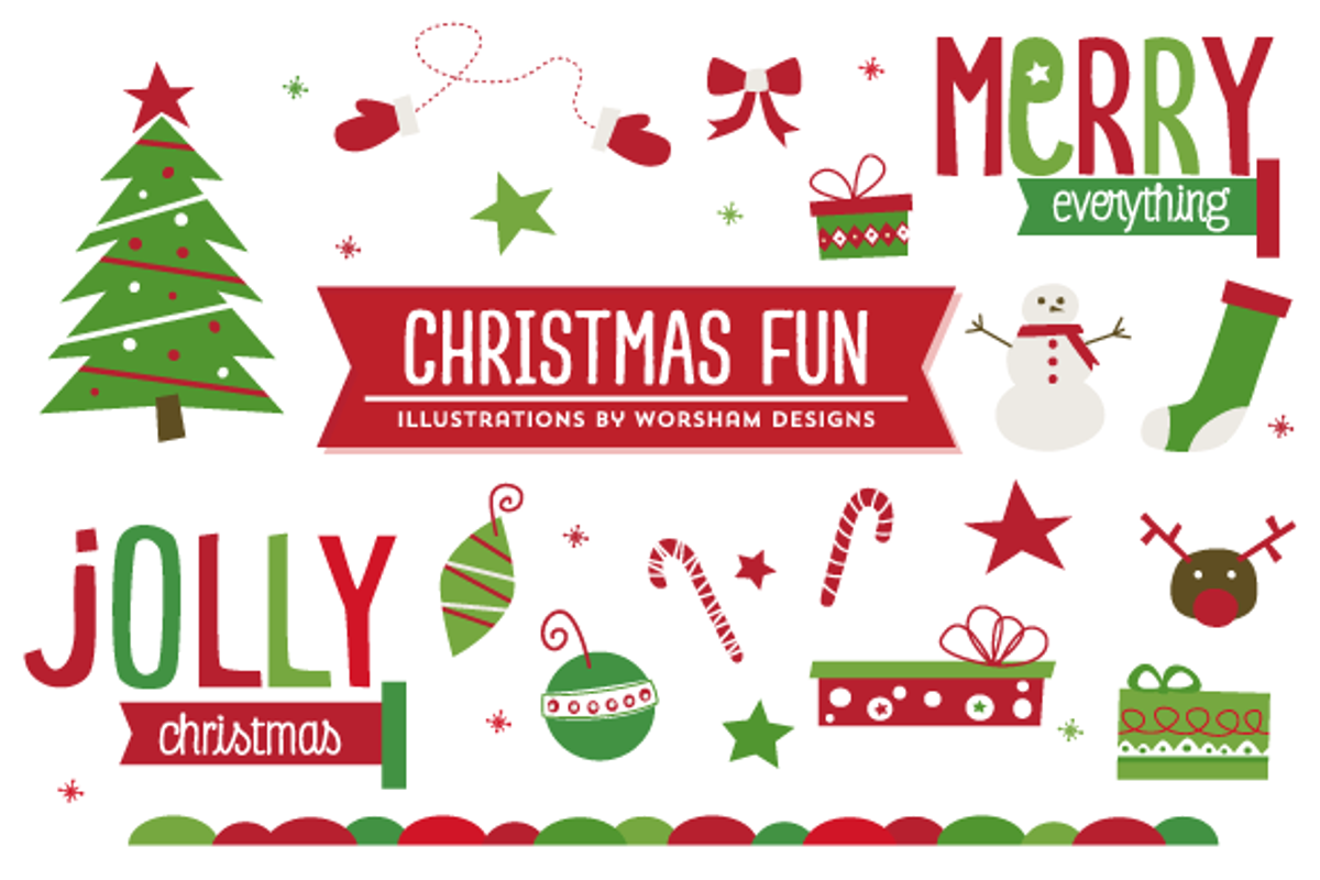 Christmas Fun | Vector, an Illustration by Worsham Designs