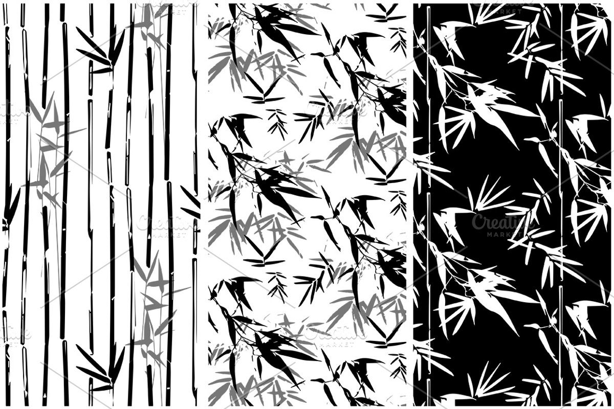 Bamboo Seamless Vector Patterns, a Pattern Graphic by Youandigraphics ...
