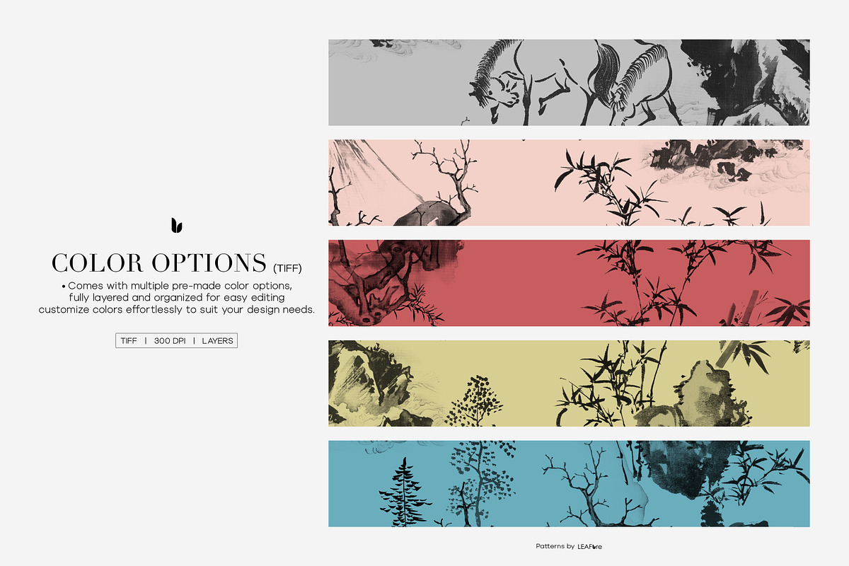 Luxury Ink-Wash Prints SS2026, a Pattern Graphic by LEAFure