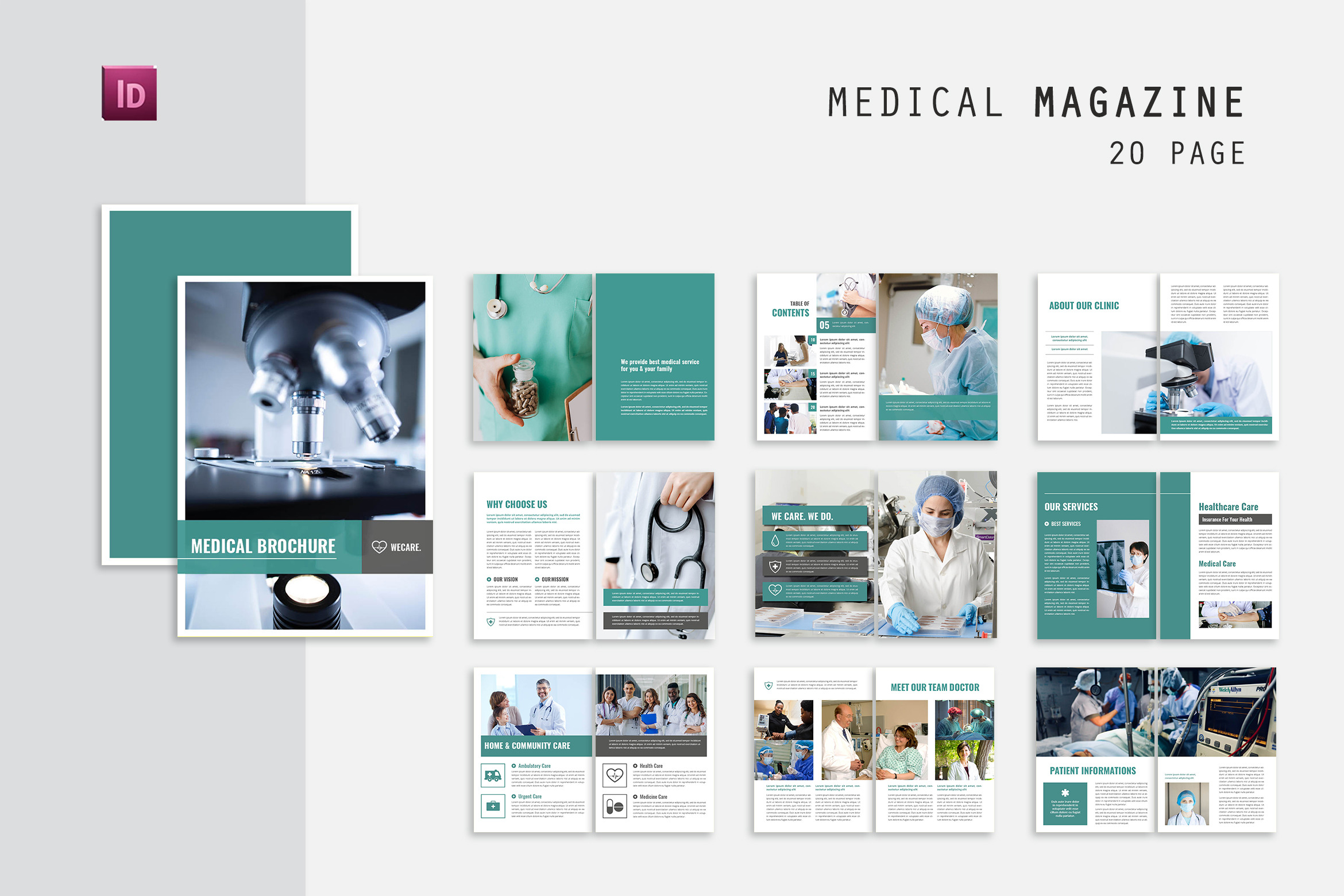 Care Medical Magazine, a Magazine Template by AQR Studio